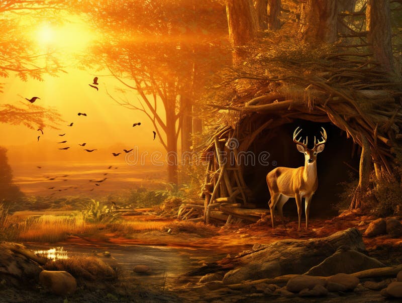 Ai Generated Illustration Wildlife Concept of Hunting Hide Stock ...