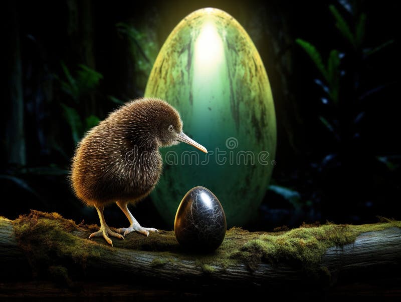Ai Generated Illustration Wildlife Concept of Kiwi Bird and an Egg ...