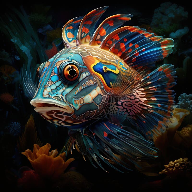 Ai Generated Illustration Wildlife Concept of Mandarin Fish Stock ...