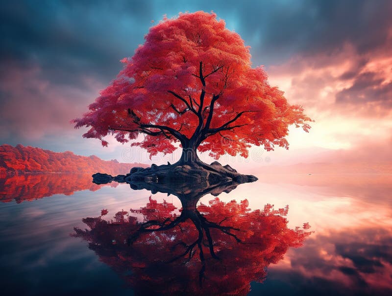 Ai Generated Illustration Wildlife Concept of Maple Tree Stock ...