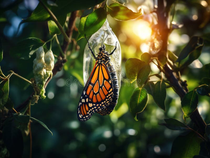 Ai Generated Illustration Wildlife Concept of Monarch Cocoon Stock ...