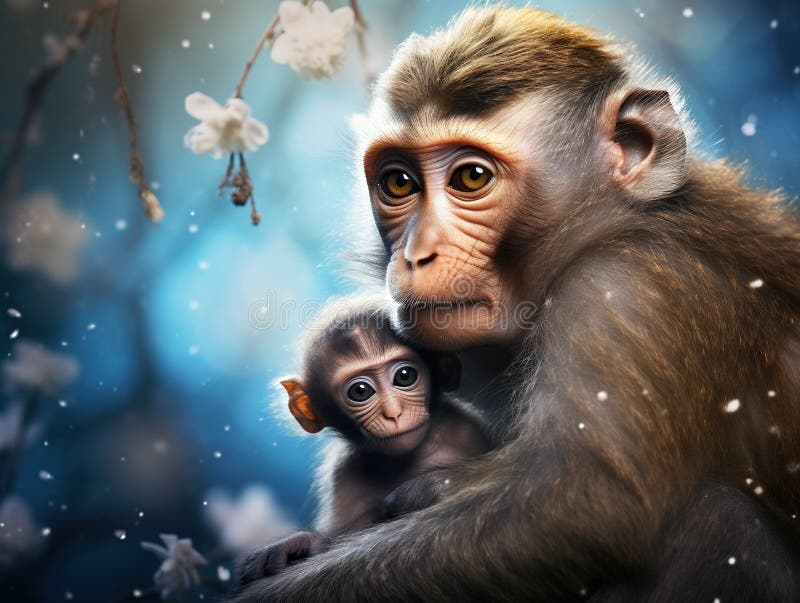 Ai Generated Illustration Wildlife Concept of Monkey with Stock ...