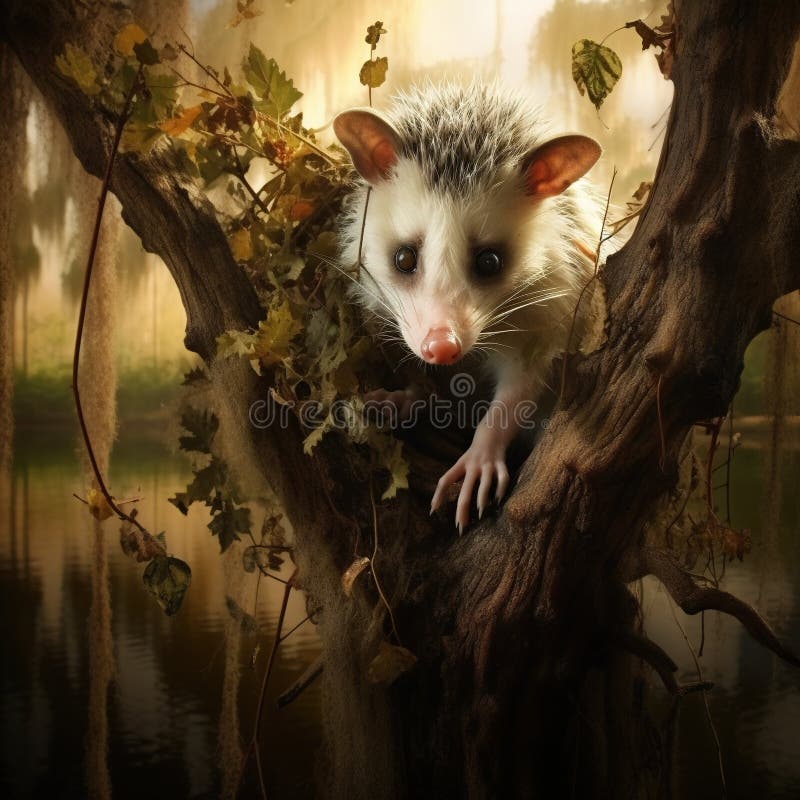 Ai Generated Illustration Wildlife Concept of Opossum Stock ...