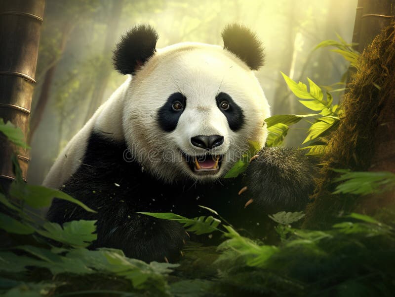 Ai Generated Illustration Wildlife Concept of Panda Stock Illustration ...