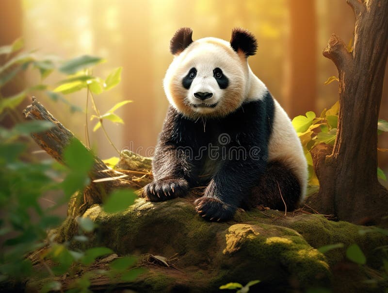 Ai Generated Illustration Wildlife Concept of Panda Stock Illustration ...