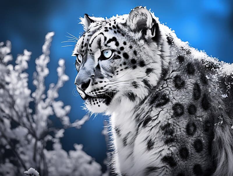 Ai Generated Illustration Wildlife Concept of the Rare Snow Leopard ...