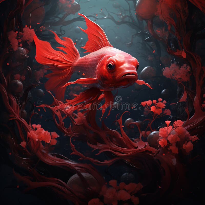 Ai Generated Illustration Wildlife Concept of Red Anemon Stock ...