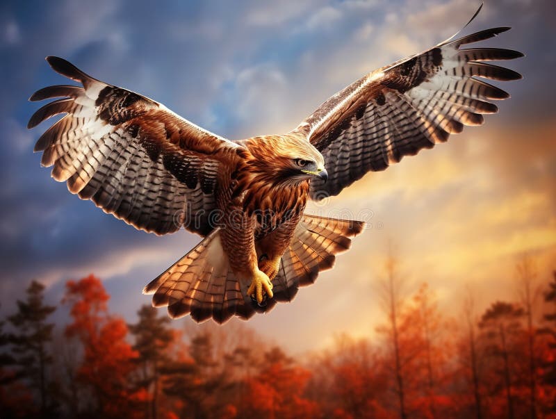 Ai Generated Illustration Wildlife Concept of Red Tailed Hawk Stock ...