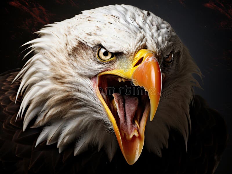 American Bald Eagle Screaming with USA Flag Stock Illustration ...