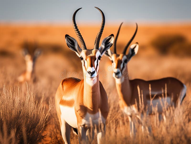Ai Generated Illustration Wildlife Concept of Springbok Stock ...