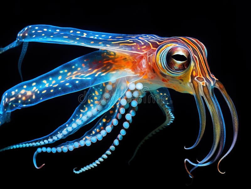 Ai Generated Illustration Wildlife Concept of Squid Stock Illustration ...