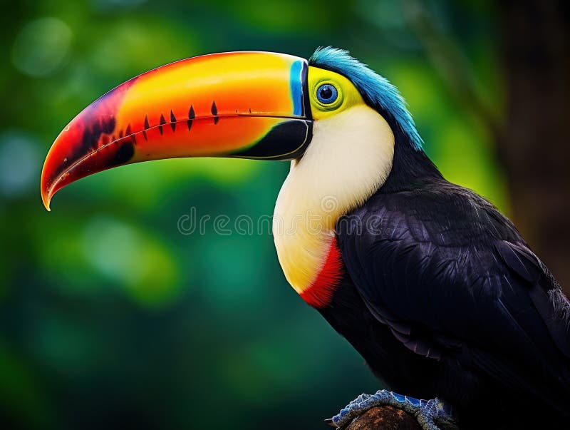 Ai Generated Illustration Wildlife Concept of Toucan in Profile Stock ...