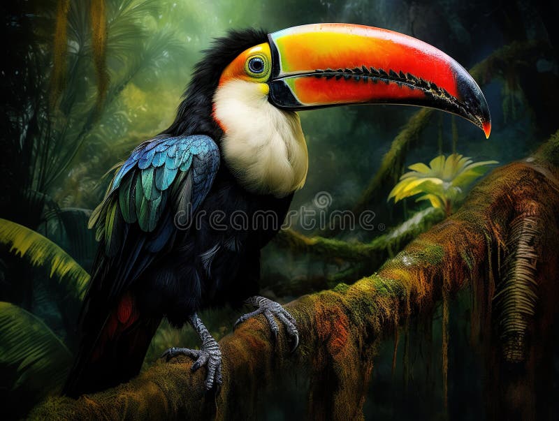 Ai Generated Illustration Wildlife Concept of Tucan Stock Illustration ...