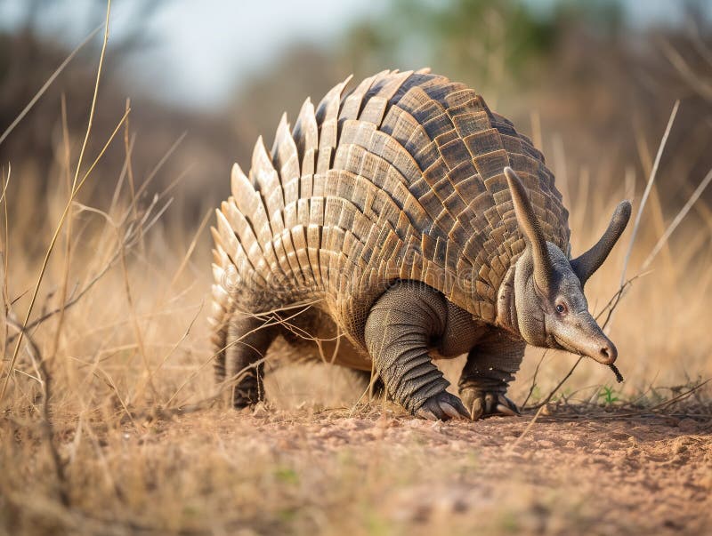 Ai Generated Illustration Wildlife Concept of Walking Armadillo Stock ...