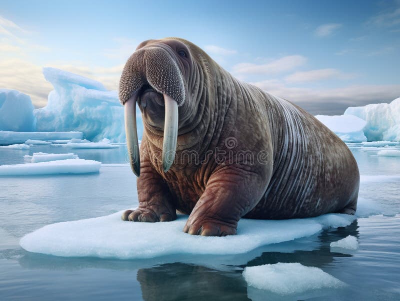 Ai Generated Illustration Wildlife Concept of Walrus Stock Illustration ...