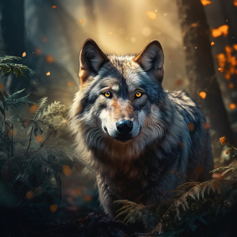 Ai Generated Illustration Wildlife Concept of Wolf Stock Illustration ...