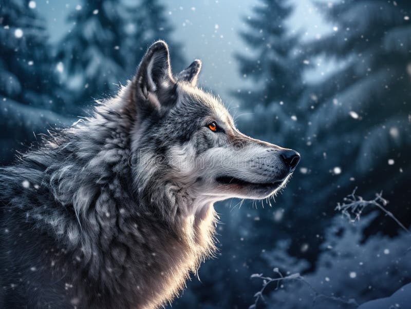 Ai Generated Illustration Wildlife Concept of Wolf Stock Illustration ...