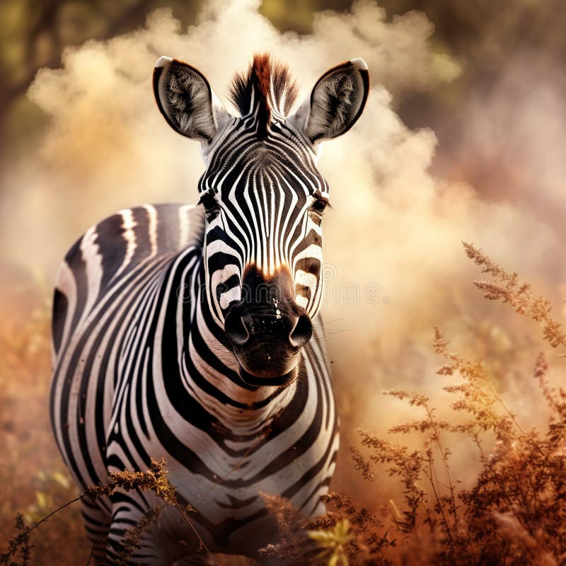 Ai Generated Illustration Wildlife Concept of Zebra Stock Illustration - Illustration of head ...