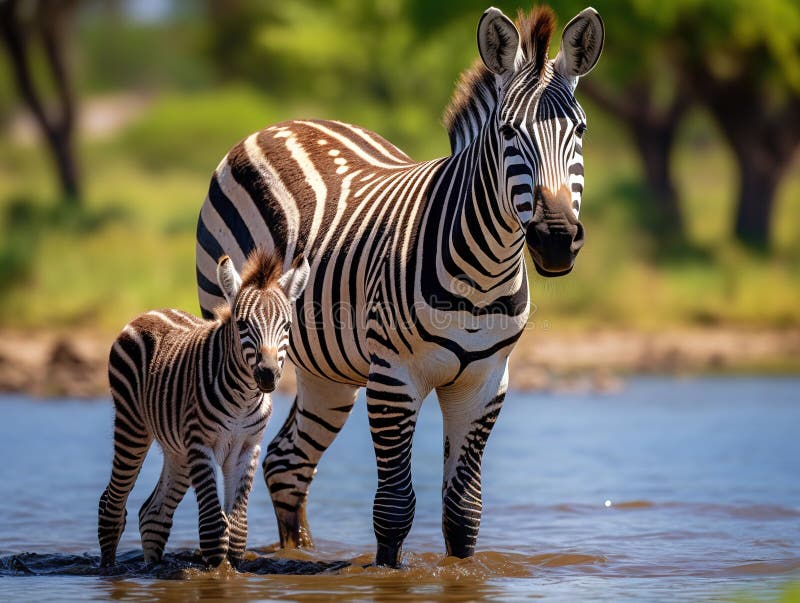 Ai Generated Illustration Wildlife Concept of Zebra Stock Illustration ...