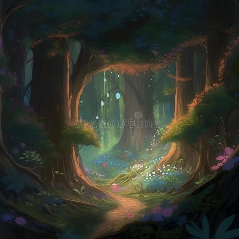 AI Generated Illustration of a Winding Pathway Leading through a ...