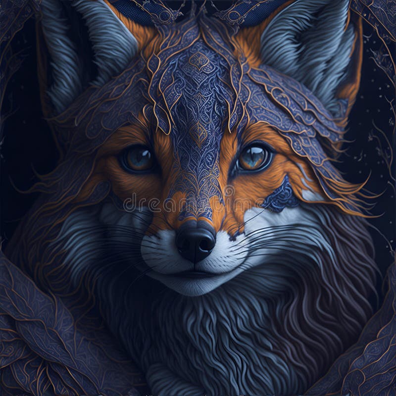 AI Generated Illustration of a Wise Fox Full of Wisdom Stock ...