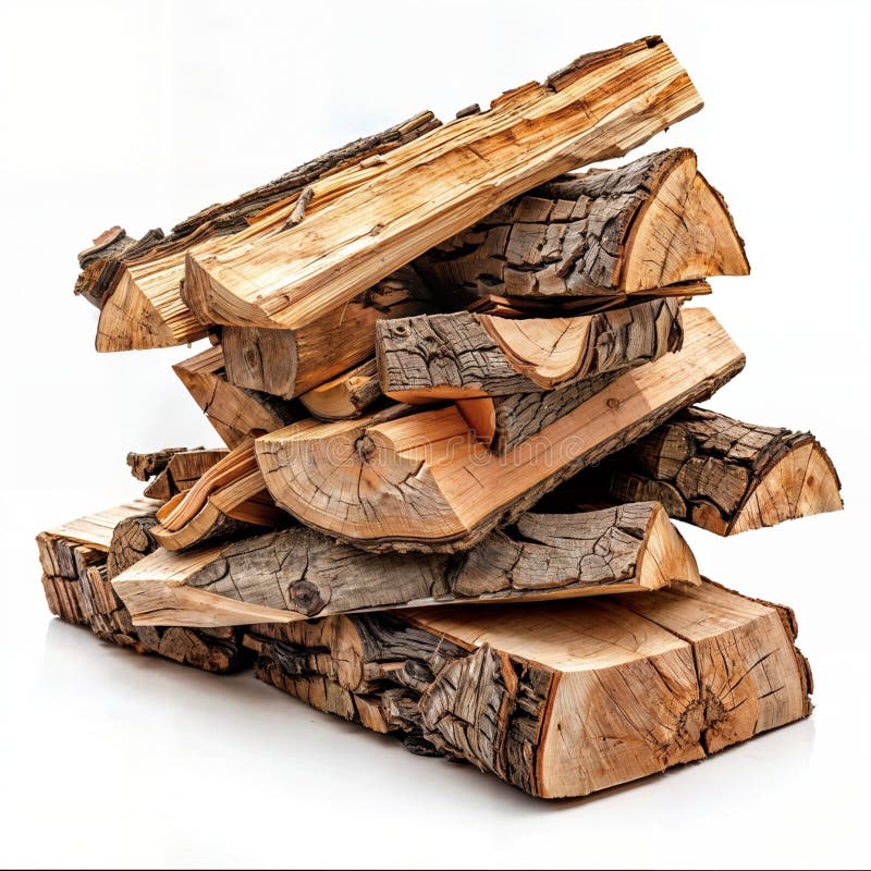 AI Generated Illustration of Wooden Logs Stack Against White Backdrop ...
