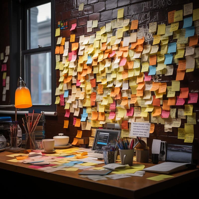 AI Generated Illustration of a Workspace with a Minimalist Desk with a ...