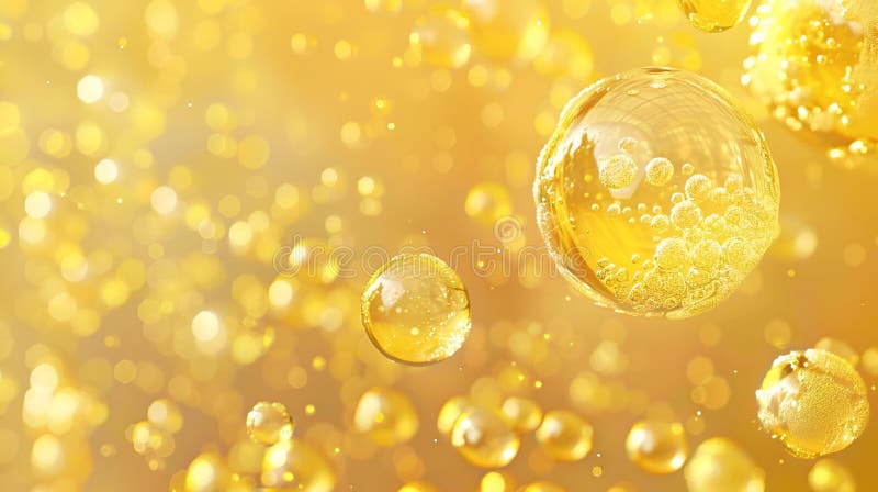 AI Generated Illustration of Yellow Bubbles Stock Illustration ...