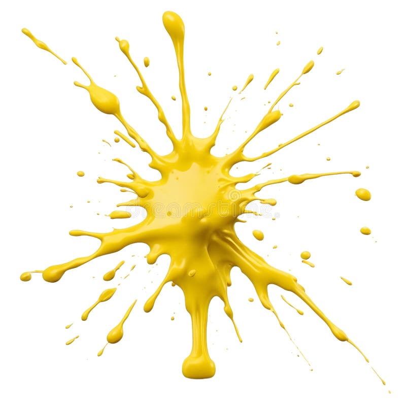 AI Generated Illustration Yellow Liquid Splashes on a White Background ...