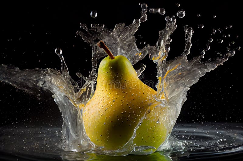 AI-generated Illustration of the Yellow Pear Falling into the Water ...