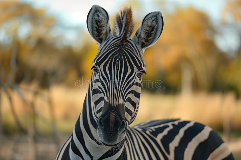 AI Generated Illustration of a Zebra Making Eye Contact with Camera ...