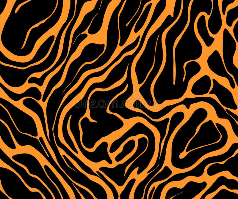 AI Generated Illustration of a Zebra Print Pattern with Bold Orange and Black Streaks Stock ...