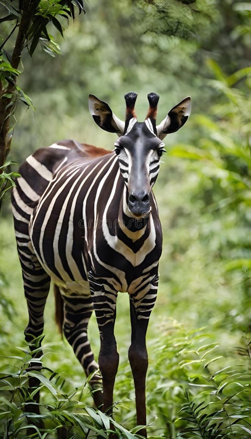 AI Generated Illustration of a Zebra Standing in a Forest Stock ...