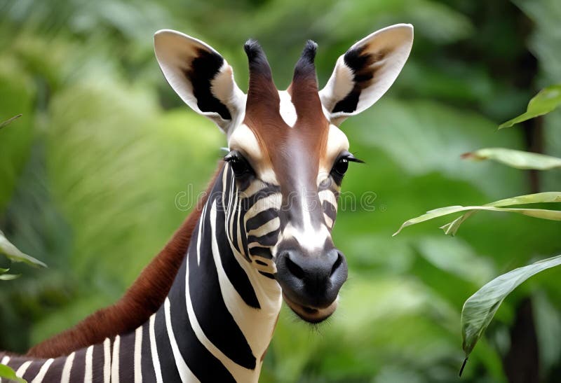 AI Generated Illustration of a Zebra Standing in a Forest Stock ...