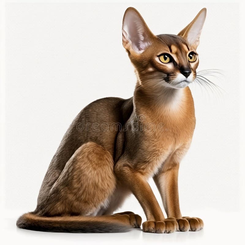 Abyssinian Cat on Isolated Transparent Background, Png. Generative AI ...