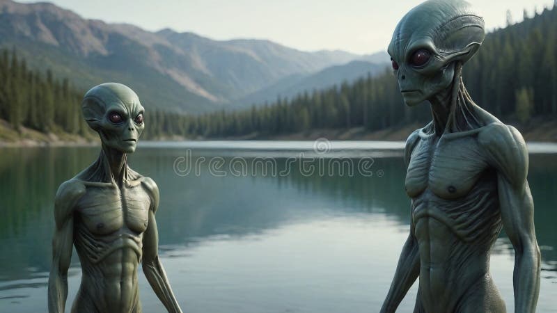 Ai Generated Image of Aliens Visiting Earth Stock Image - Image of ...