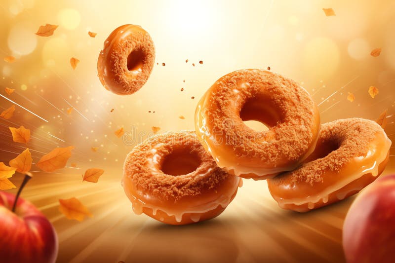 Apple Cider Donuts Watercolor Border Frame Stock Illustration ...