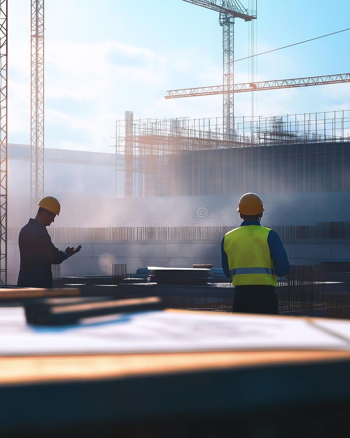 AI Generated Image of Architect and Contractor Working on Building in ...
