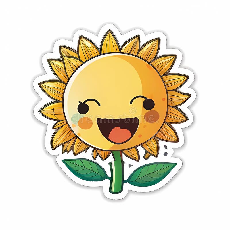 Kawaii Focus Sticker, Made with Generative AI Stock Illustration ...