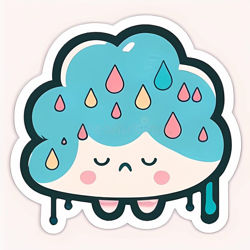 Kawaii Axie Sticker, Made with Generative AI Stock Illustration ...