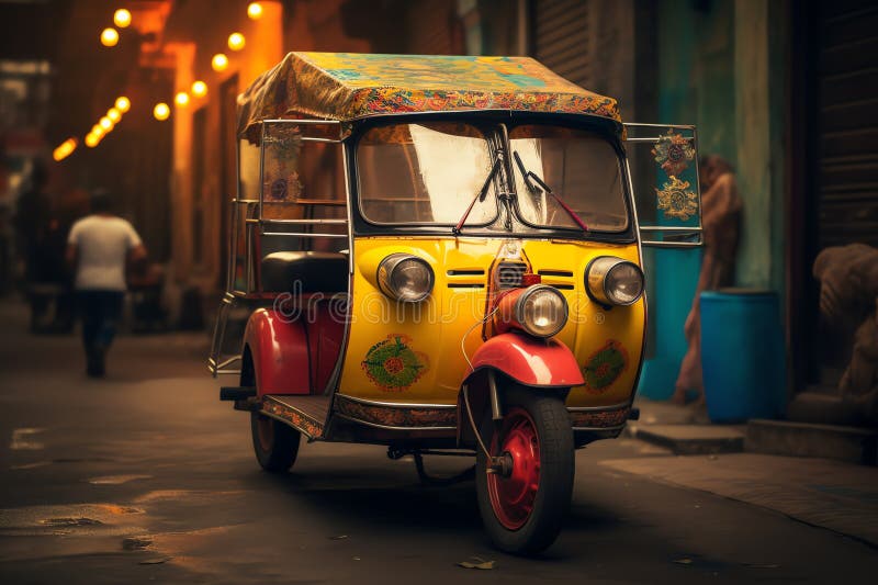 Auto Rickshaw India Symbol with Copy Space Stock Illustration ...