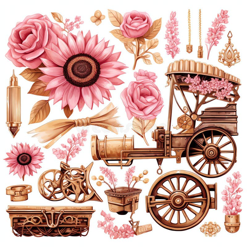 Pink Western Mining Equipment Clipart Illustration Stock Illustrations ...