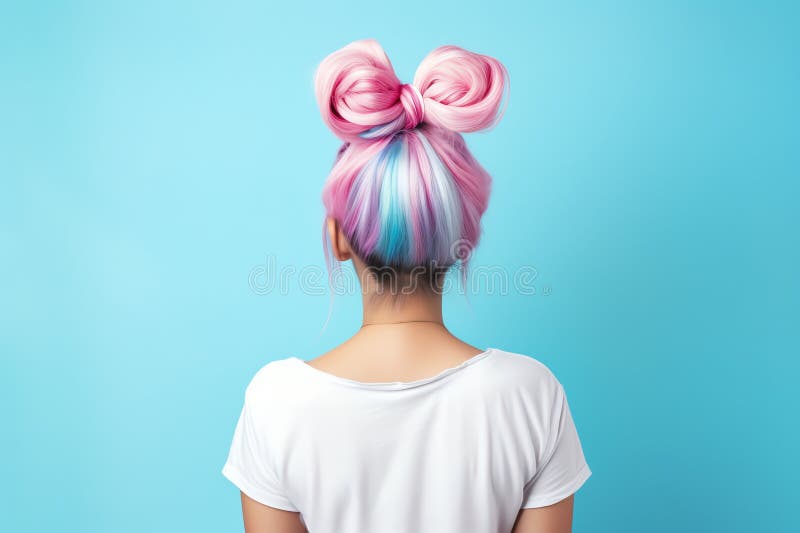 Beautiful Space Buns Hair Style Stock Illustration - Illustration of ...