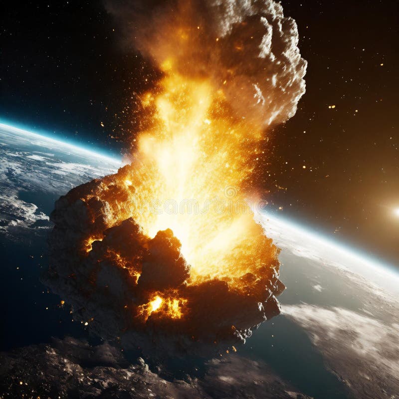 Explosion on earth stock illustration. Illustration of global - 303484348