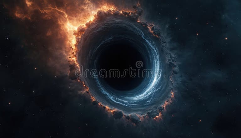 AI Generated Image of Black Hole in Open Space with Glowing Orange and ...