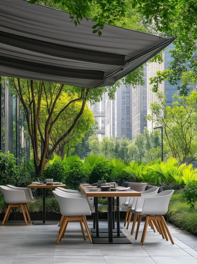 AI Generated Image of Black Rectangular Canopy is Set Up in the Outdoor ...