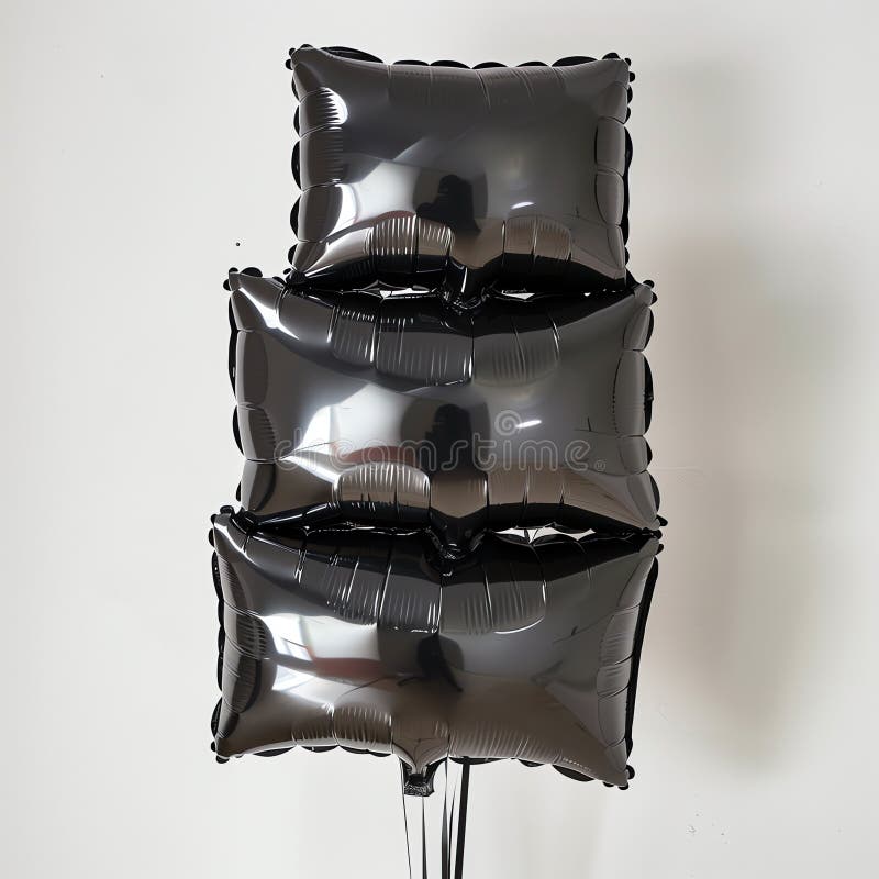 Black Rectangular Shaped Foil Balloon Stock Illustration - Illustration ...