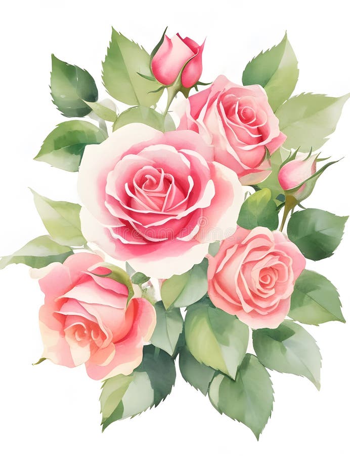AI-generated Image of a Blooming Red Rose Stock Illustration ...