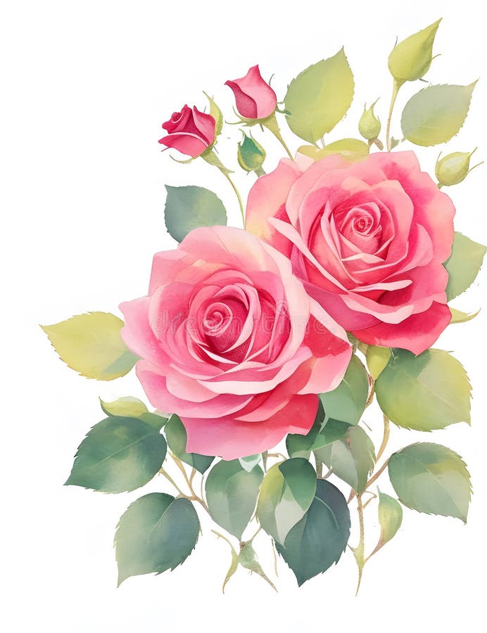 AI-generated Image of a Blooming Red Rose Stock Illustration ...