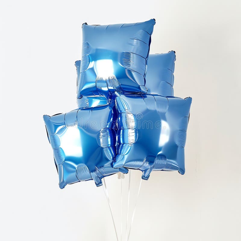 Blue Rectangular Shaped Foil Balloon Stock Illustration - Illustration ...